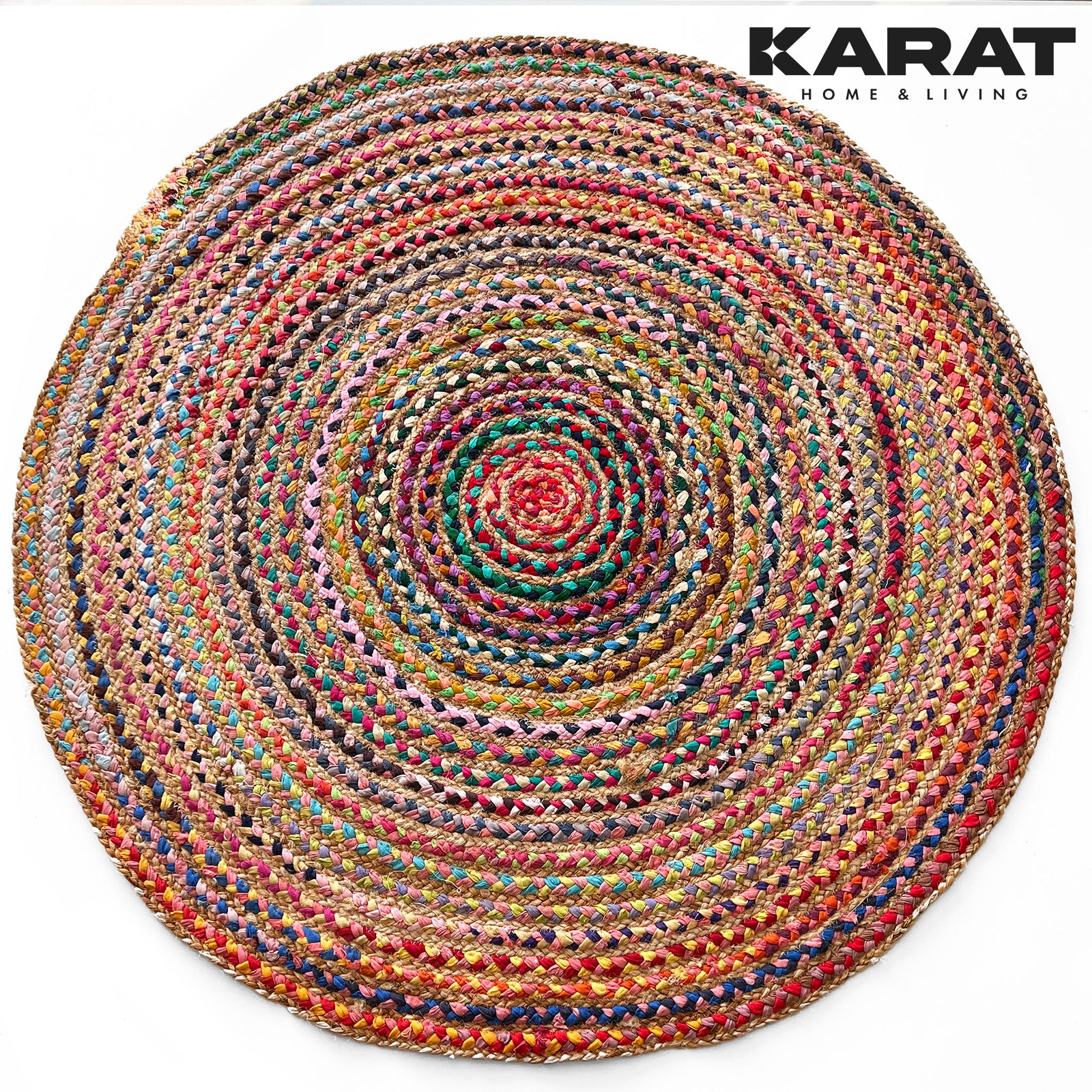 Jute Tapijt Pune | Rond | Handgeweven | Natuurlijke Vezels | Diverse M
