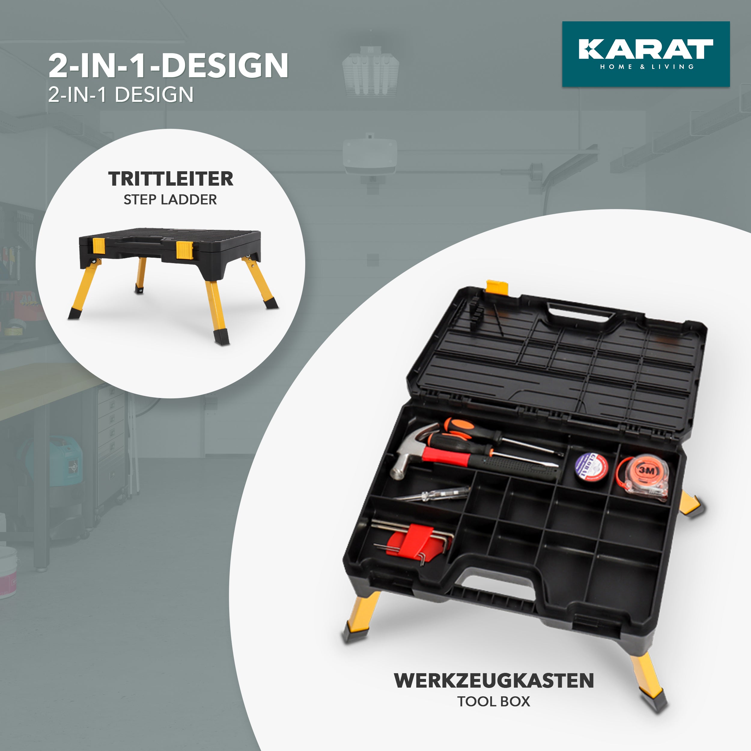 Inklapbare opstap Barry| Compacte, 1-staps ladder | Inclusief geïntegr ...