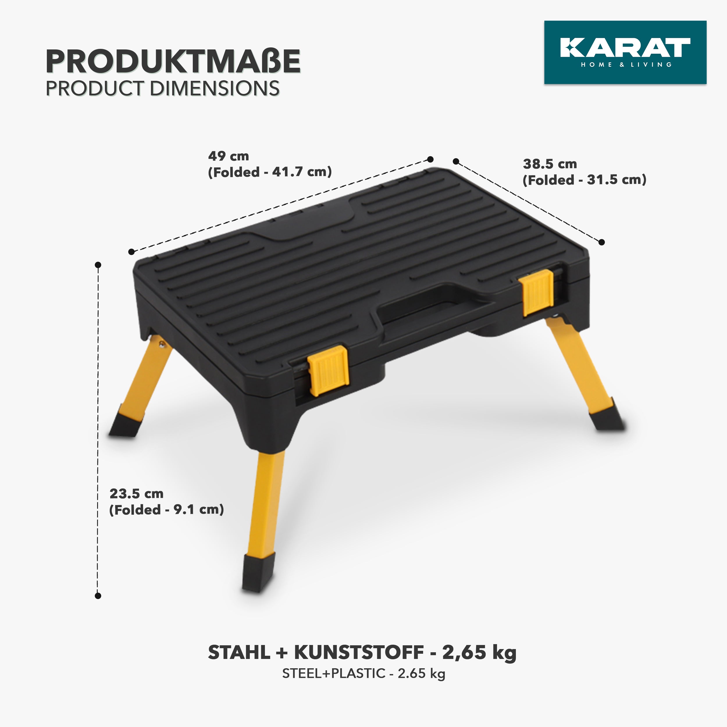 Inklapbare opstap Barry| Compacte, 1-staps ladder | Inclusief geïntegr ...