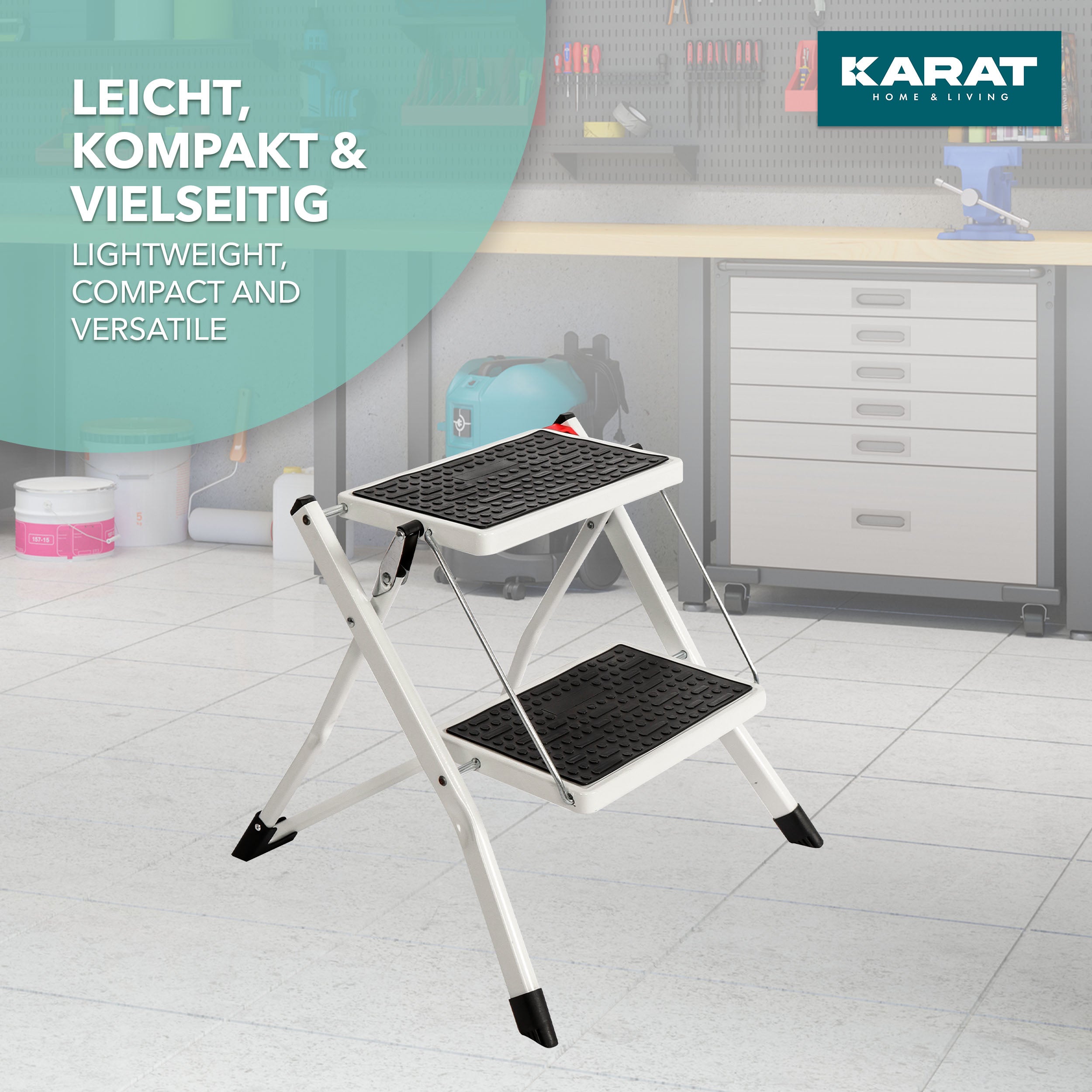 Inklapbare opstap Rio | Lichte en compacte opstap | Antislip loopvlak ...